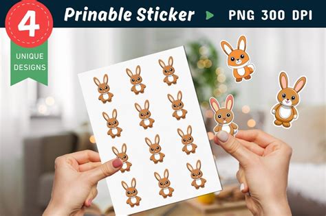 Easter Bunny Sticker Easter Sticker Graphic By Regulrcrative · Creative Fabrica