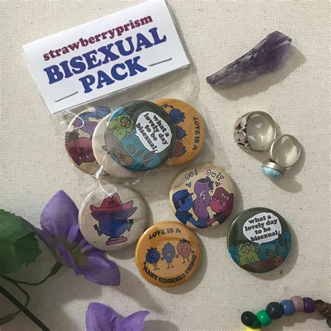 4 Pack Retro Style Bisexual Button Pins 37 Mm Etsy