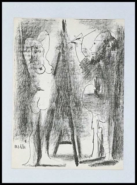 Pablo Picasso Original Lithography Le Peintre Et Son Modèle 1964 Galerie 41