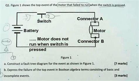 Solved Switch Connector A Battery Motor Motor Does Not Run When The Switch Is Pressed