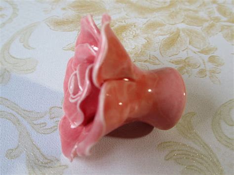 Knobs Rose Flower Shabby Chic Dresser Knobs Pink Ceramic Etsy