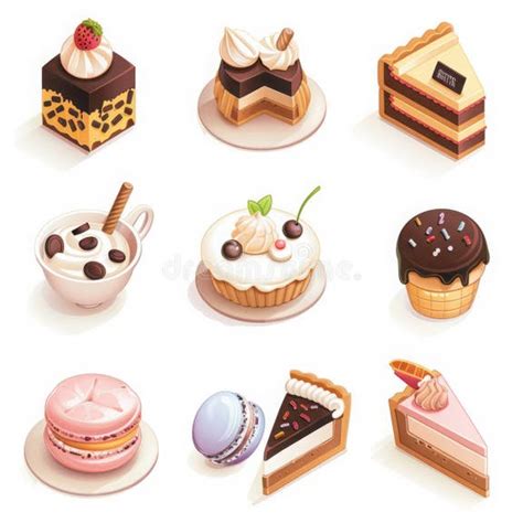 Cake Shapes Of Various Types Stock Illustration Illustration Of
