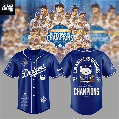Los Angeles Dodgers X Kitty 2025 World Series Champions Blue Baseball