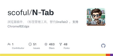 Github Scoful N Tab 浏览器插件，《标签管理工具，替代onetab》，支持chrome和edge