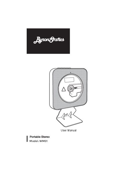 Byronstatics Portable Cd Player User Manual Wm01 Model