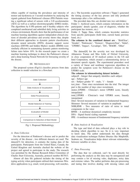 Solution 2021 Prediction Of Parkinsons Disease And Severity Of The Disease Using Machine