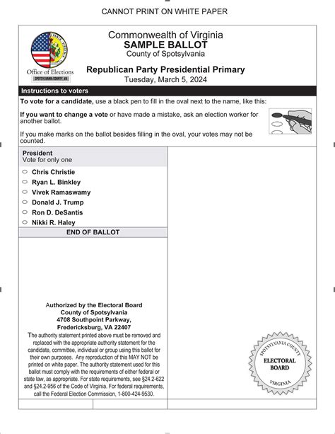 Office Of Elections Spotsylvania County Va