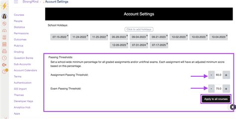 Edit Passing Threshold Settings Strongmind Partner Success Community