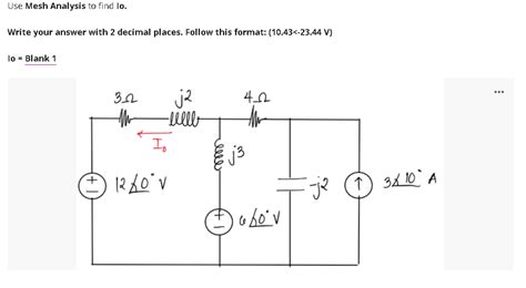 Use Mesh Analysis To Find Lo Write Your Answer With