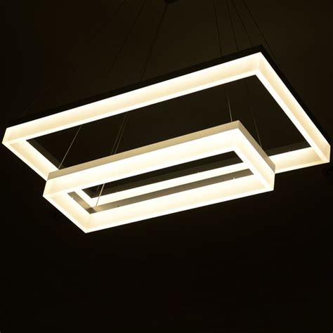 Tiered Rectangular Led Light Fixture Levels Modernplace Glass