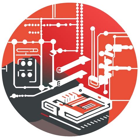 Premium Vector Digital Electronics Circuit Vector Illustration Flat 2