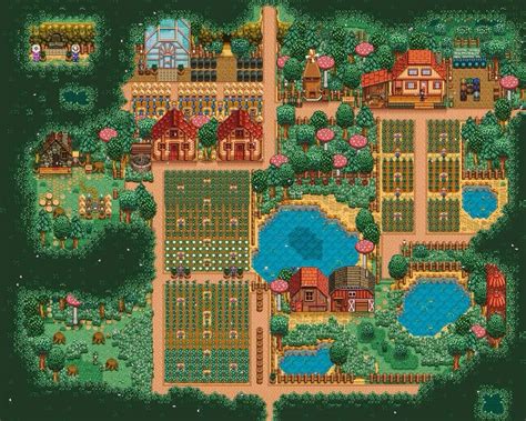 64 Stardew Valley Ideas Layout De Fazenda Fazendas Bonitas Layout