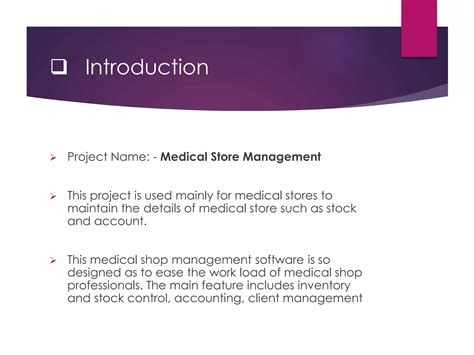 Medical Store Management System Software Engineering Project Pptx