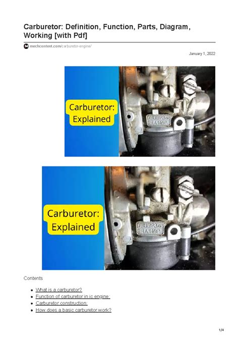 Simple Carburetor Diagram Basic Carburetor Diagram