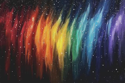 The Bright Night Sky Is A Rainbow Of Colors Blending Perfectly Stars