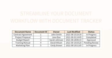 Free Document Tracker Templates For Google Sheets And Microsoft Excel Slidesdocs
