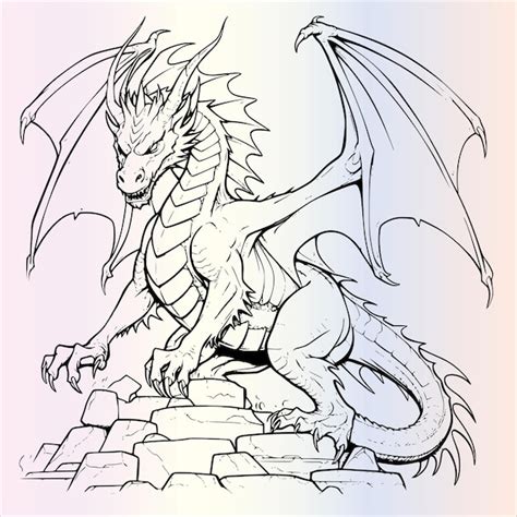 Dragon With Fire Coloring Pages