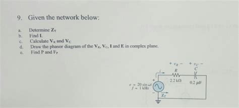 Solved Given The Network Below A Determine Z B Find I Chegg