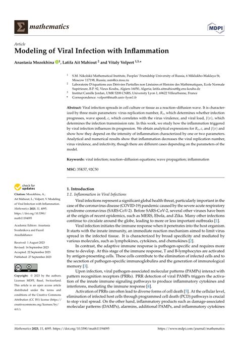 PDF Modeling Of Viral Infection With Inflammation