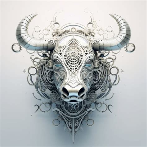 The Cybernetic Bull Exploring The Symbolism Of Taurus Generative Ai Stock Illustration