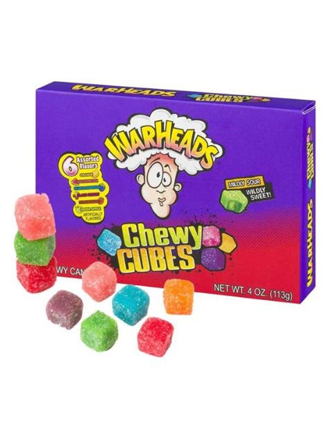 Warheads Sour Chewy Cubes Theater Box 4oz1133g Edamama