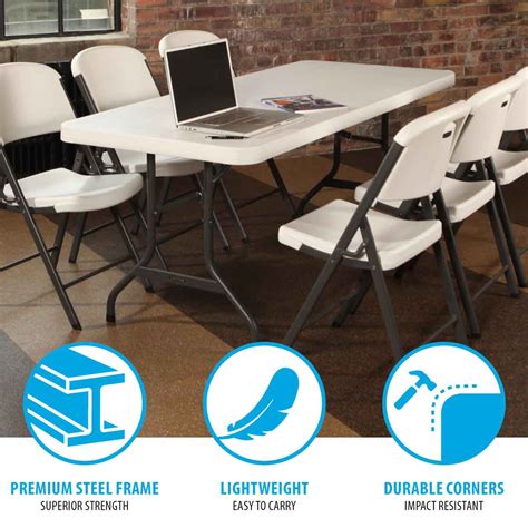 Lifetime 6 Foot Folding Tables White Top 42901 4 Pack