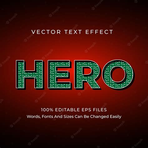 Premium Vector Hero Text Effect Fully Editable Eps File