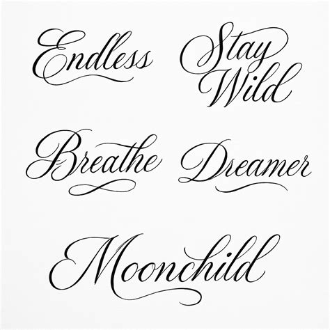 Different Font For Tattoos Elegant Script Tattoo Ideas Fine Line