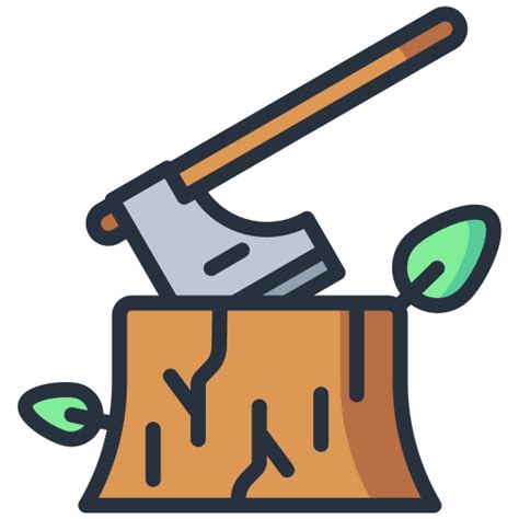 Axe Cut Down Tree Wood Icon Download On Iconfinder