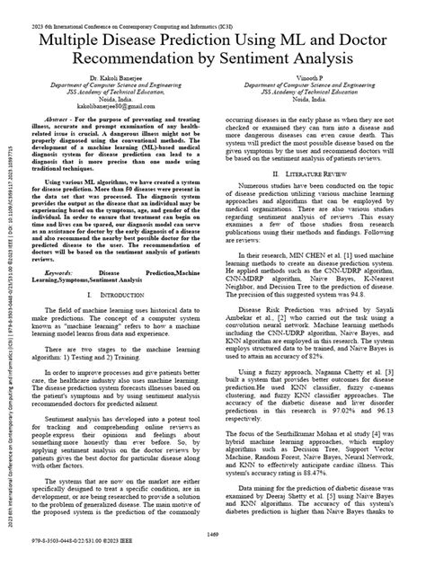 Multiple Disease Prediction Using Ml And Doctor Recommendation By