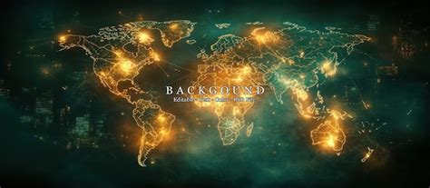 A Glowing World Map With Interconnected Nodes Representing Globa