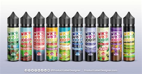 Vape E Liquid Bottle Label Design For 10 Flavour Range Product Label