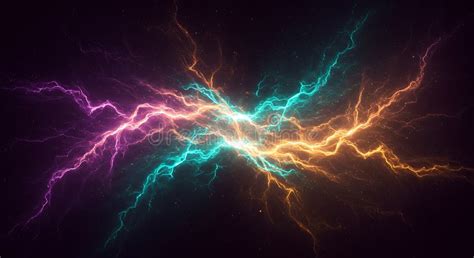 Vibrant Abstract Lightning Patterns In Dark Space Creating Dynamic