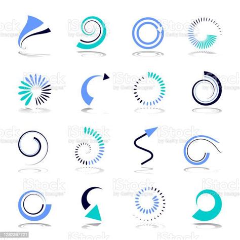 나선형 및 화살표 아이콘입니다 디자인 요소 집합입니다 소용돌이 모양에 대한 스톡 벡터 아트 및 기타 이미지 소용돌이 모양 화살표 회오리바람 Istock