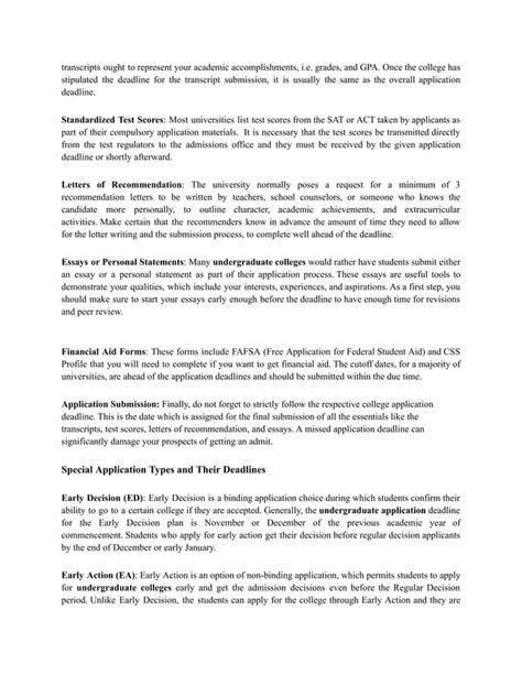 Undergraduate Application Timeline Your Guide To A Smooth Process Docx Pdf