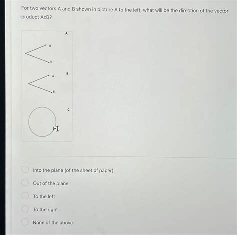 Solved For Two Vectors A And B Shown In Picture A To The Chegg