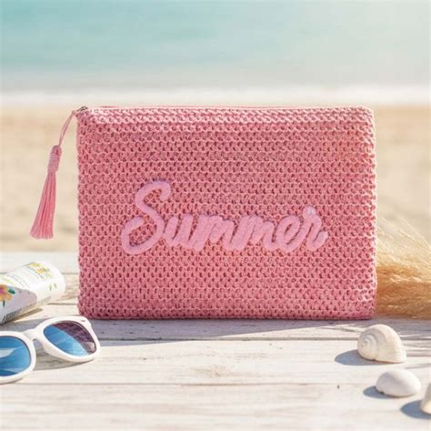 Summer Embroidery Woven Straw Pouch Bag