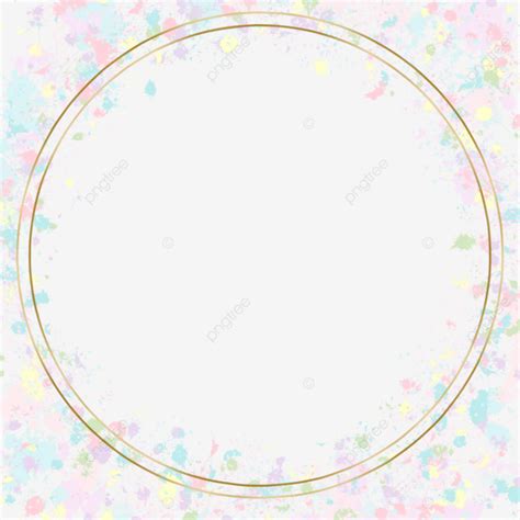 Colorful Splash Border Circle Gold Frame Color Splash Ink Splash Ink