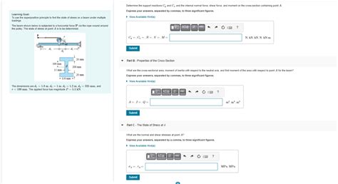 Solved Determine The Support Reactions Cy And Cx And The