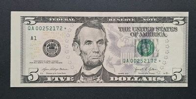 Star Note Miscut Five Dollar Bill 2021 5 Ebay