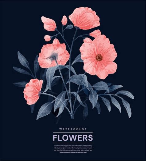 Free Vector Watercolor Flowers Set