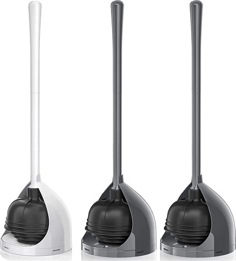 Uptronic Toilet Plunger With Holder 3 Pack Unique Plunger With All