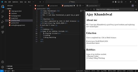 Ajay Khandelwal On Linkedin Webdevelopment Html Learningbydoing