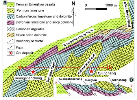 Geological Map A And Typical Cross Section B Of The Huize Zn Pb