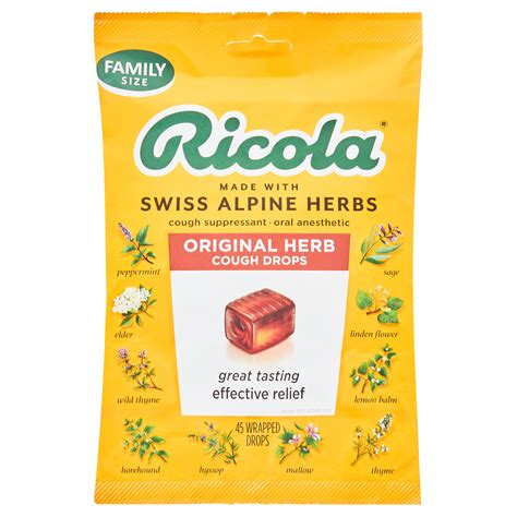 2 Pack Ricola Original Herb Soothing Cough Drops Throat Relief