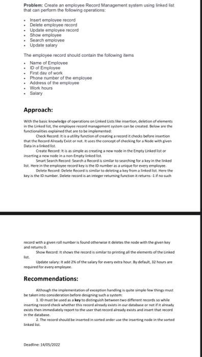 solved problem create an employee record management system