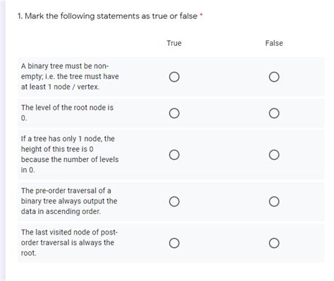 Solved Mark The Following Statements As True Or False Chegg