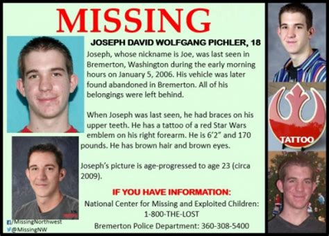 Wa Joseph Pichler Missing From Bremerton Wa 5 Jan 2006 Age 18