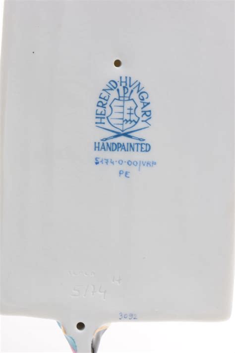 Herend Peacock Hand Painted Porcelain Figurine Ebth