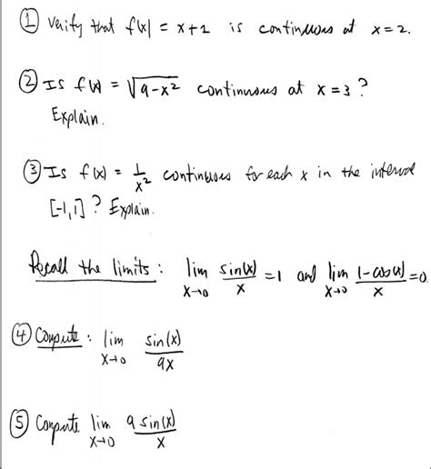 Solved Calculus With Trig Limitz And Continuity Calculus